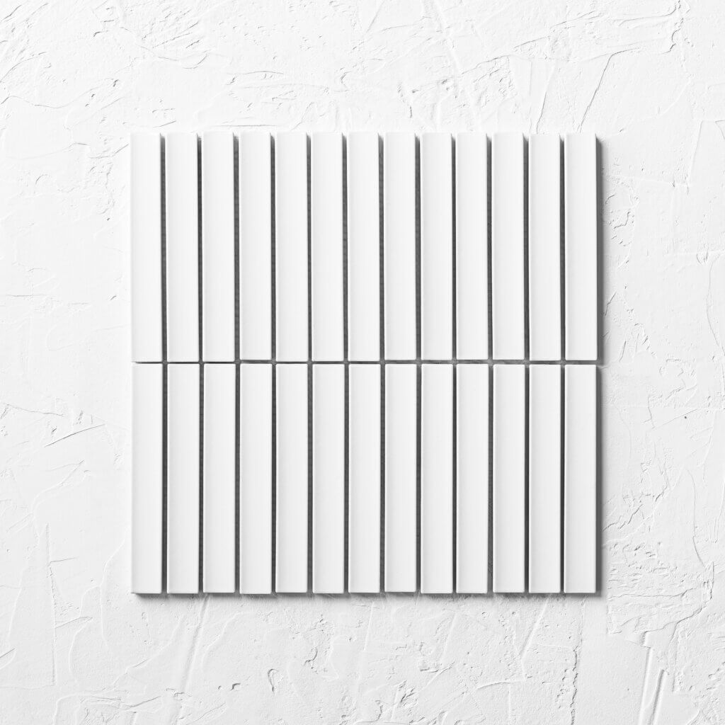 Gloss White Finger Concave Mosaic 300x300mm - Online Tile